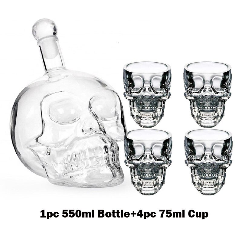 Schedel Hoofd Glazen Fles Cup Set Shot Whisky Vodk... – Vicedeal
