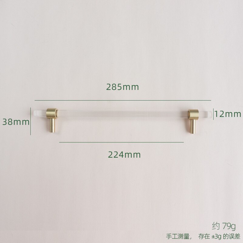 Acrylic + Brass Long Handle Modern Wardrobe Cabine... – Vicedeal