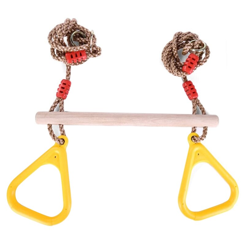 Kids Outdoor Indoor Wooden Trapeze Swing Rings Fun... – Grandado