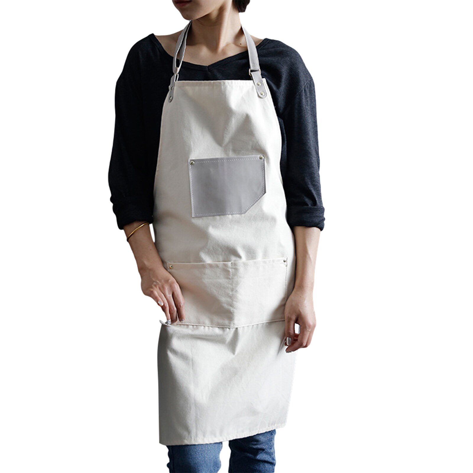 Multi-Pocket Kitchen Apron Sleeveless Adjustable H... – Vicedeal