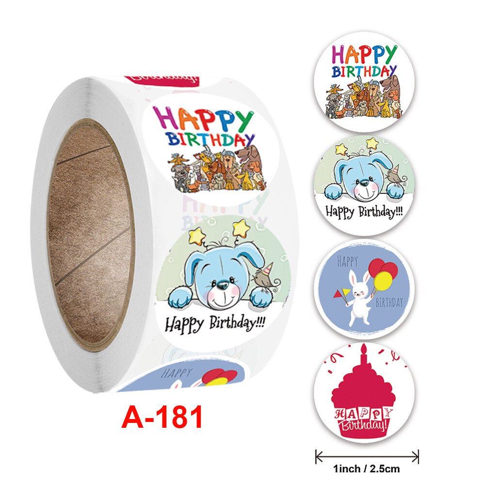 100-500pcs Cute Happy Birthday Stickers Birthday D... – Vicedeal