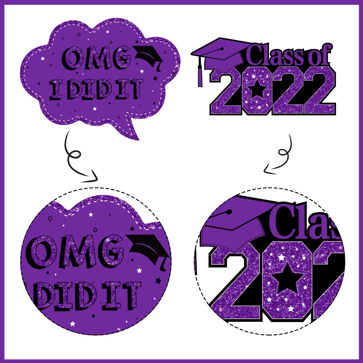 Cheereveal Paars Glazen Hoed Photo Booth Props Con... – Vicedeal