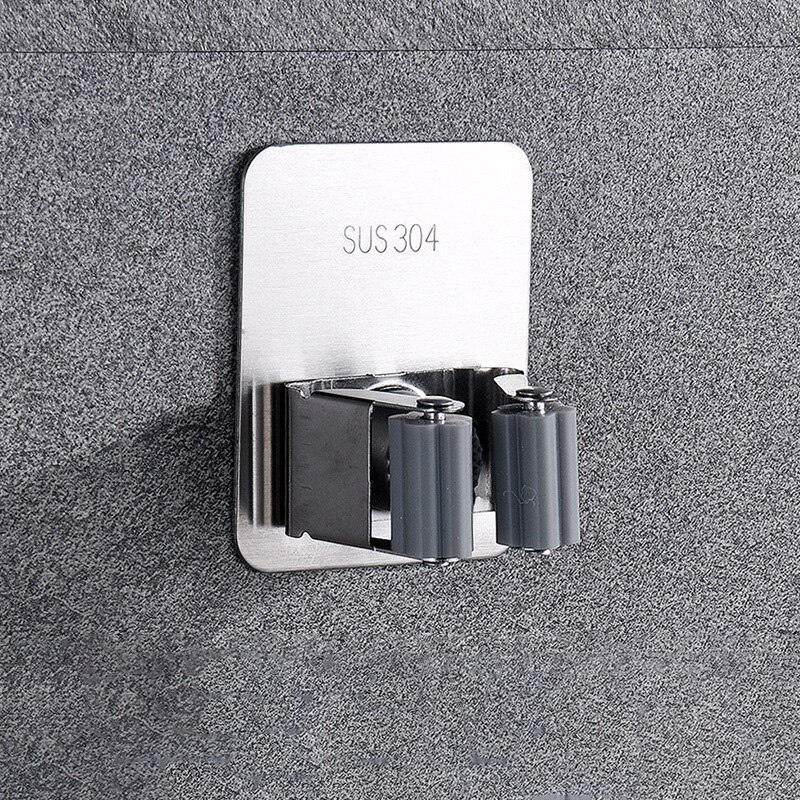 304 Stainless Steel Mop Holder Wall Mounted Self-A... – Vicedeal