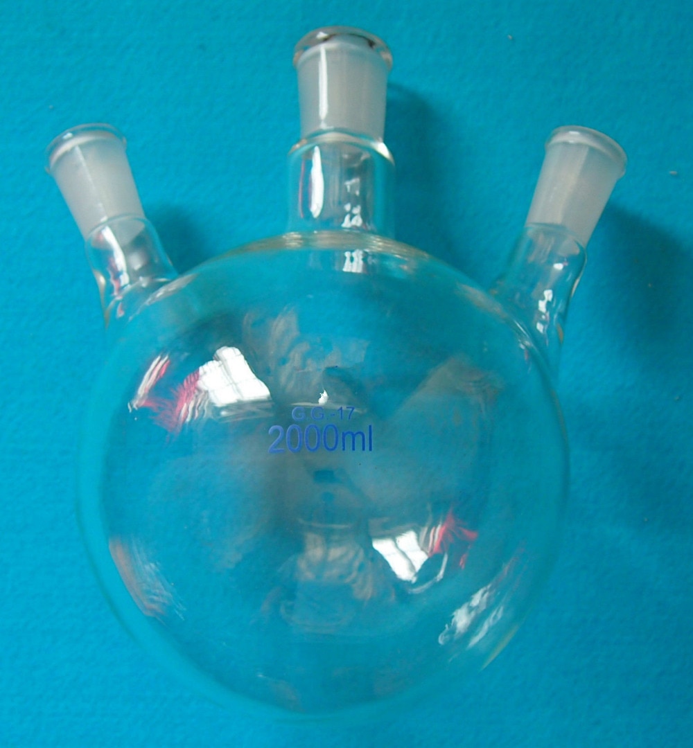 2000ml,24/40,3-neck,Round Bottom Glass Flask,Three... – Vicedeal