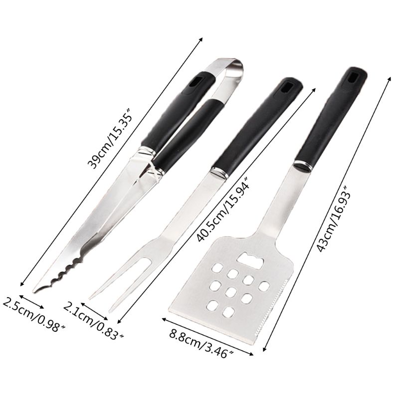 4 Pcs Set Barbecue Tools Stainless Steel Locking T... – Grandado