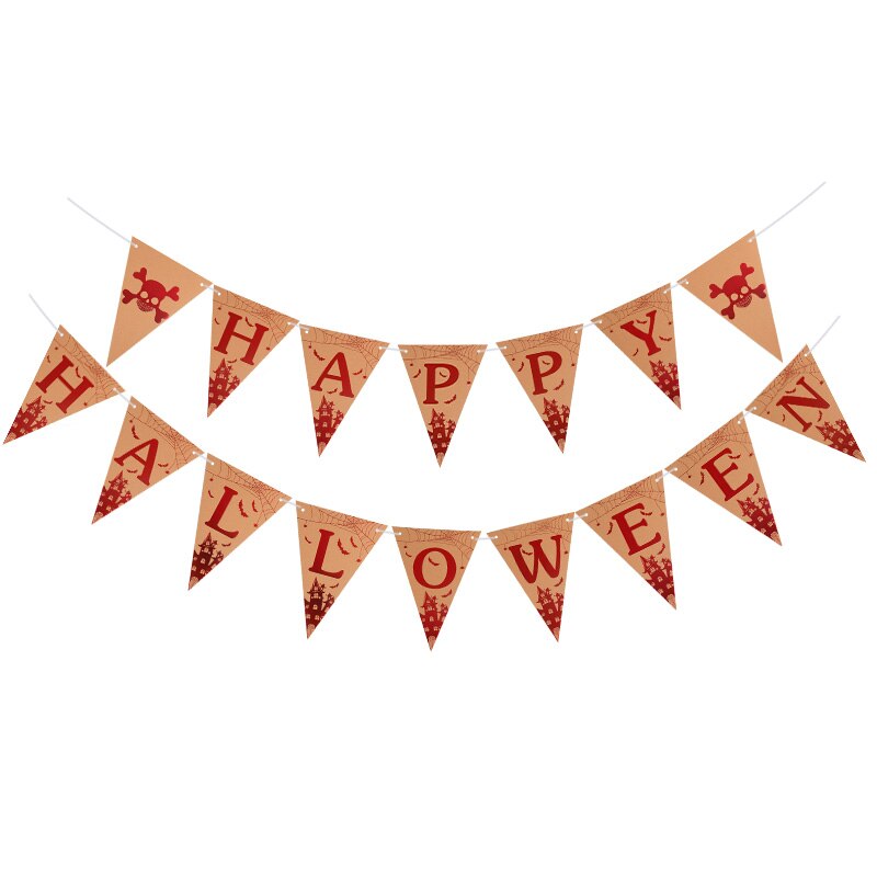 Happy Halloween Paper Banner Black Orange Bunting ... – Vicedeal