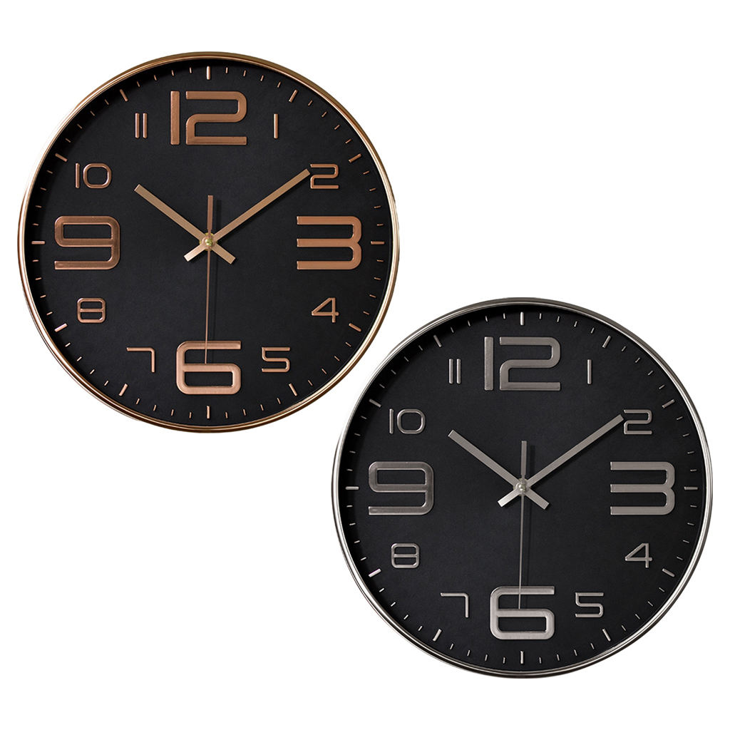 12 Inch Wall Silent Clock Quartz Battery Operated Vicedeal