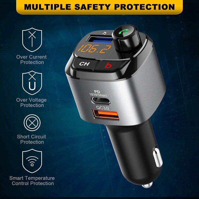 Car Bluetooth Wireless Adapter FM Transmitter MP3 ... – Grandado