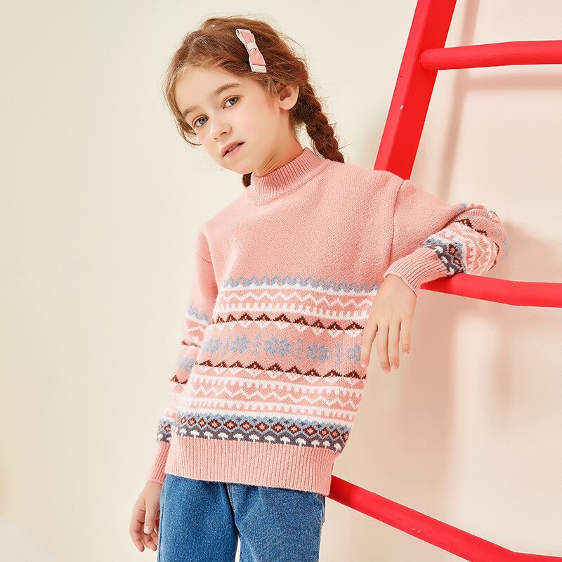 Girls Pink Knitted Sweaters 4 To 16 Year Autumn Wi... – Grandado