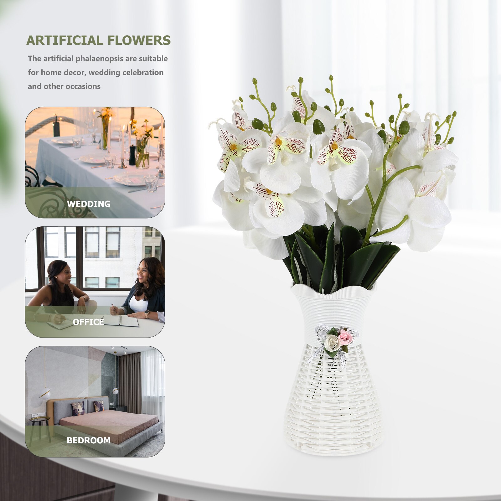 10pcs Artificial Orchid Flowers Stem Plant Realist... – Grandado