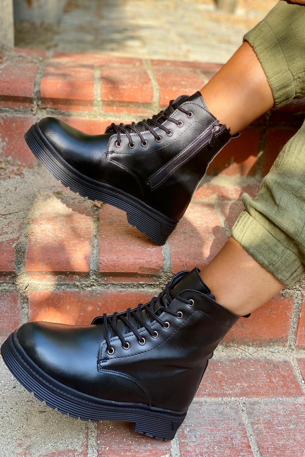 WOMEN BLACK BOOT & BOOTİE & POSTAL KY3040 ... – Grandado