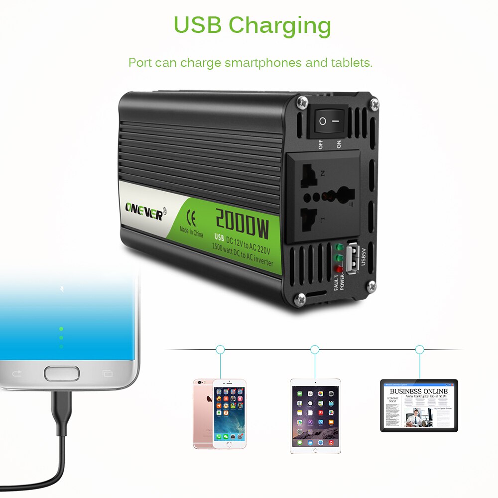 Car Inverter 12v to 220v 2000W Power Inverters DC ... – Grandado