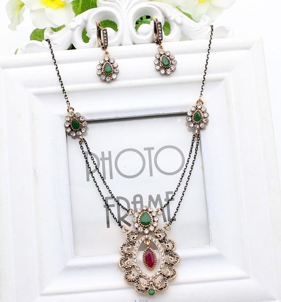 Vintage Women Flower Jewelry Sets Turkish Long Nec... – Grandado