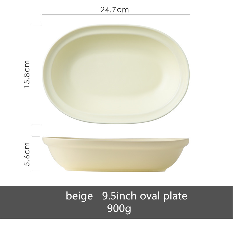 Nordic Style Green Beige Dishes Plates Ceramic Tab... – Grandado