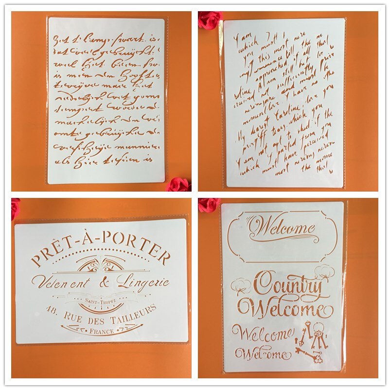 4pcs/set A4 English font Stencils Painting Colorin... – Vicedeal