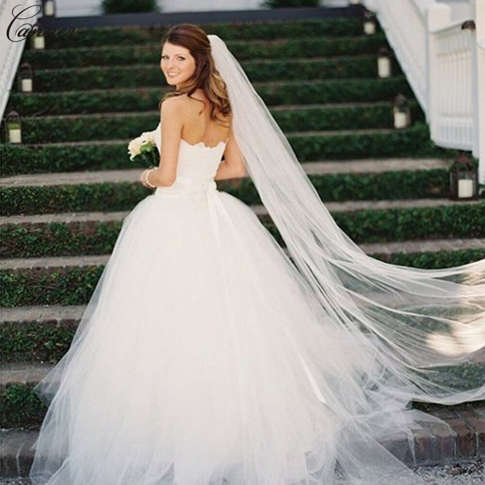 2M Ivory White Wedding Veils Long One-layer Bridal... – Vicedeal