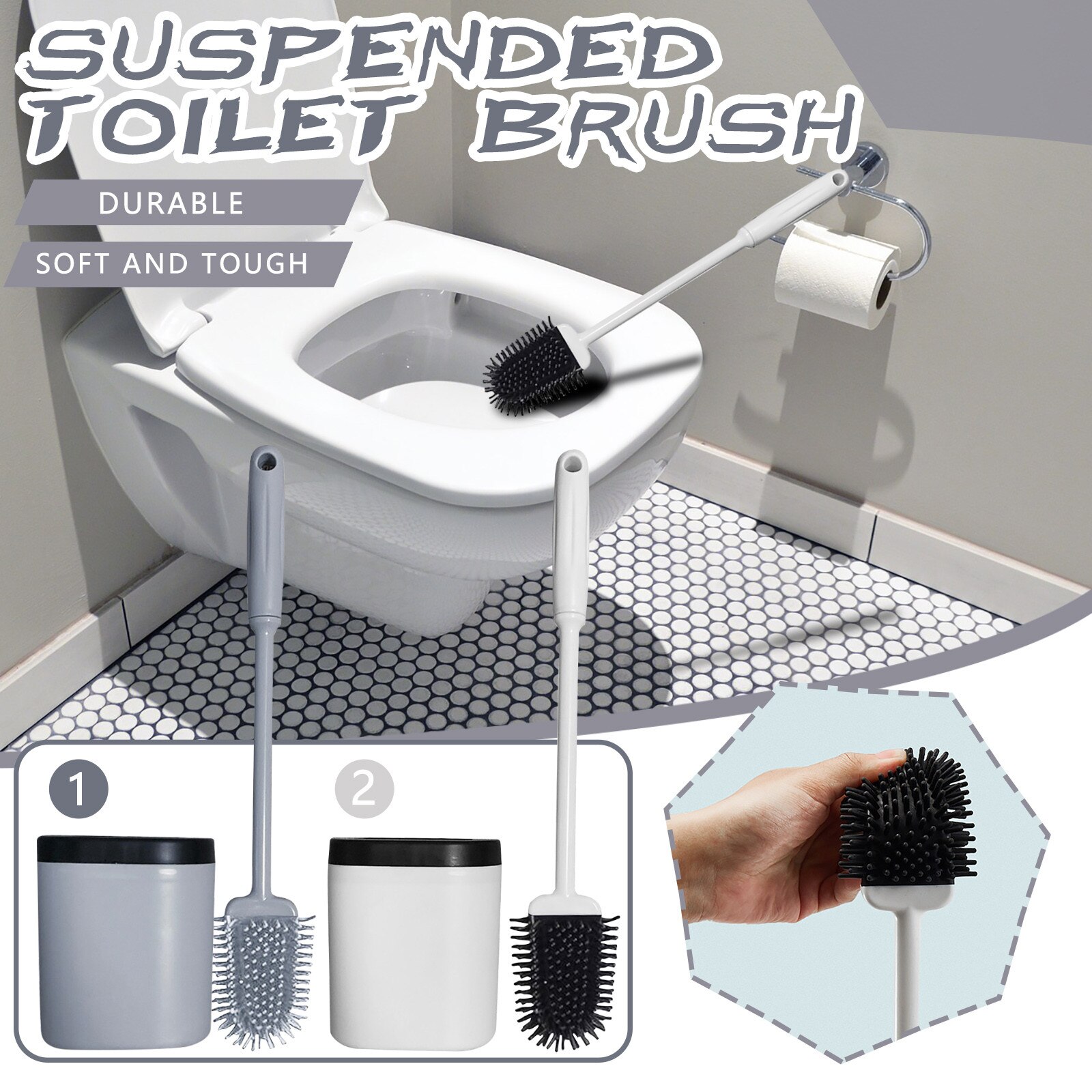 Wc Borstel Water Lekvrije Met Base Siliconen Wc Pl... – Grandado