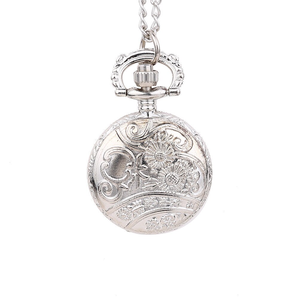 Stylish Silver Pocket Watch Luxury Stainless Steel... – Grandado