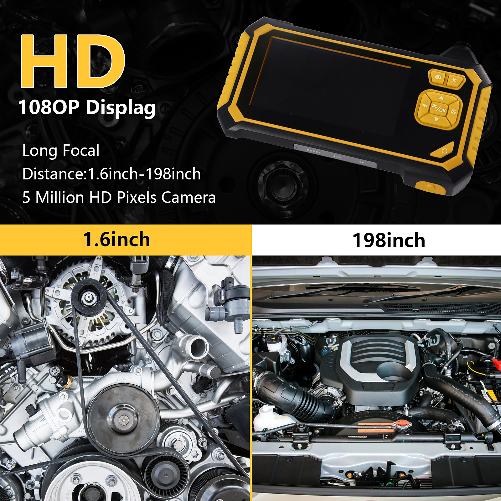 Dual-lens HD 1080P Endoscope with 4.3Inch Screen I... – Vicedeal