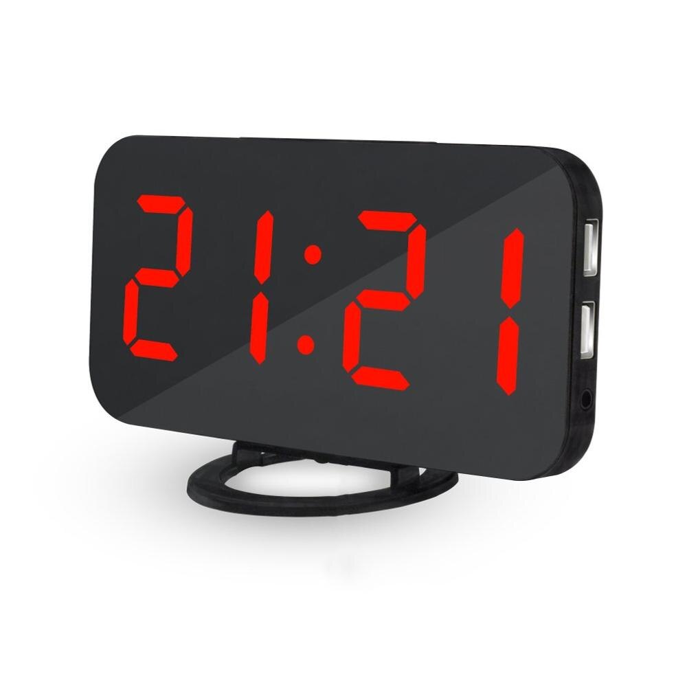Led Spiegel Wecker Digitale Snooze Tisch Uhr Wecke... – Vicedeal