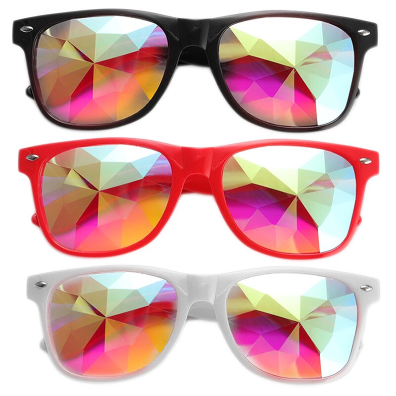 Kaleidoscope Rainbow Glasses EDM Rave Lamp Women M... – Grandado