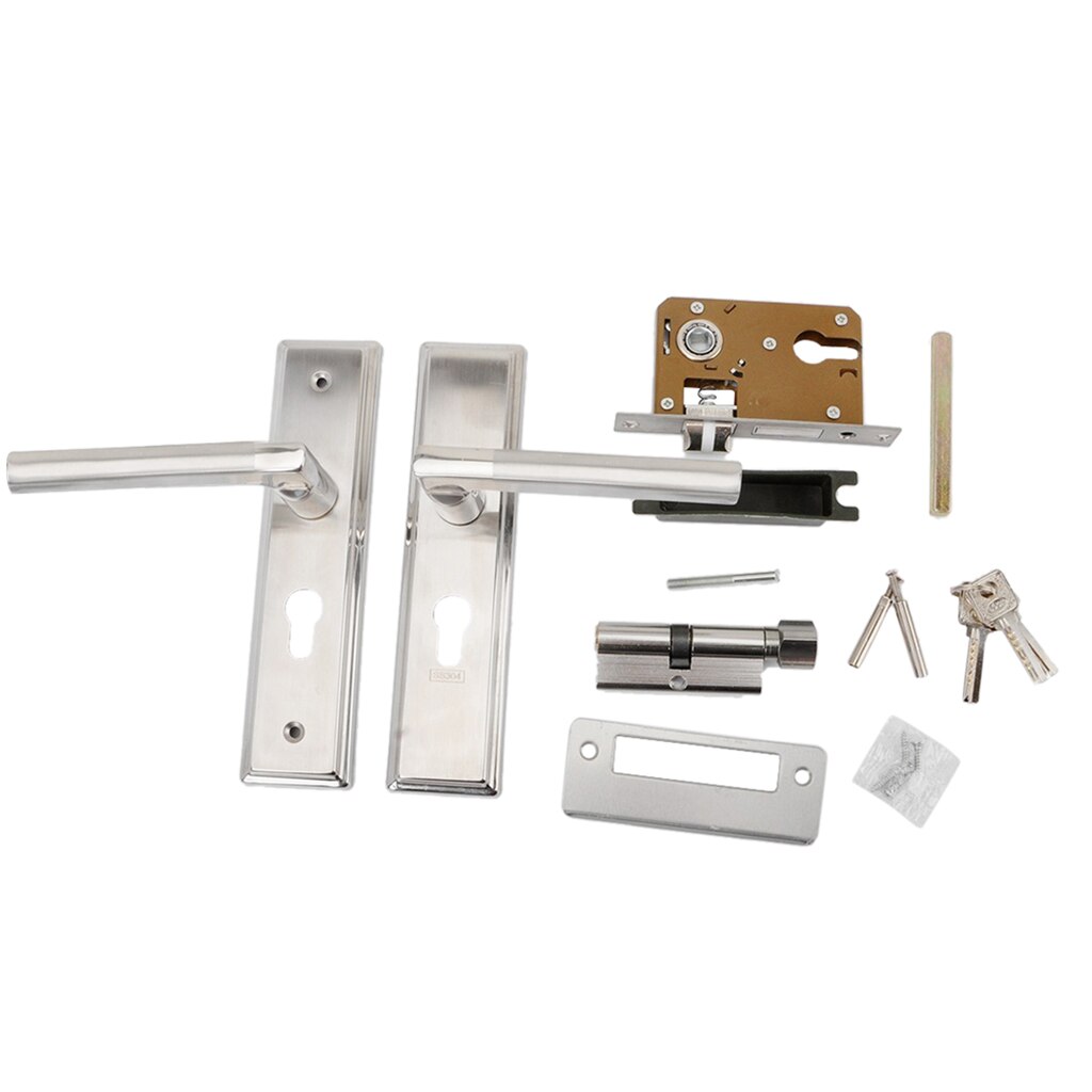 1 Set Durable Door Handle Lock Cylinder Front Back... – Grandado