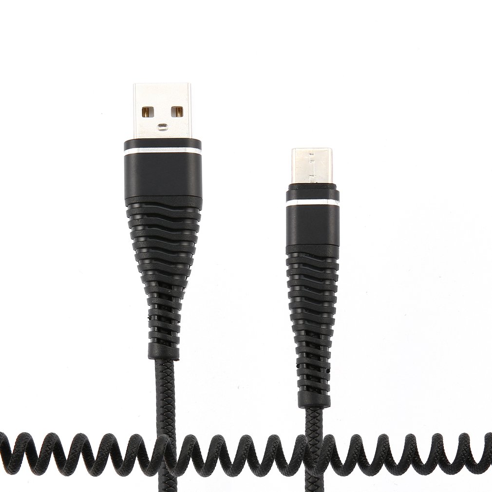 USB-C Type C Cable Coiled Spring Spiral Type-C Mal... – Grandado