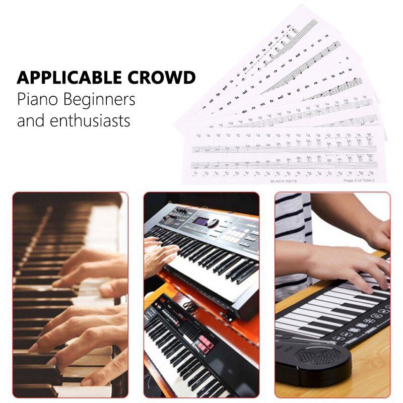 88/61/54/37/32 Key Piano Stickers Transparante Afn... – Grandado