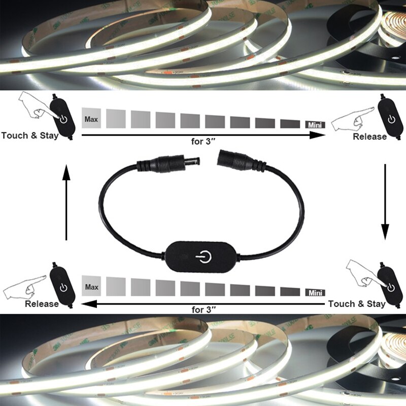 DC12V 24V 3A Led Tape Lights Touch Dimmer Helderhe... – Grandado