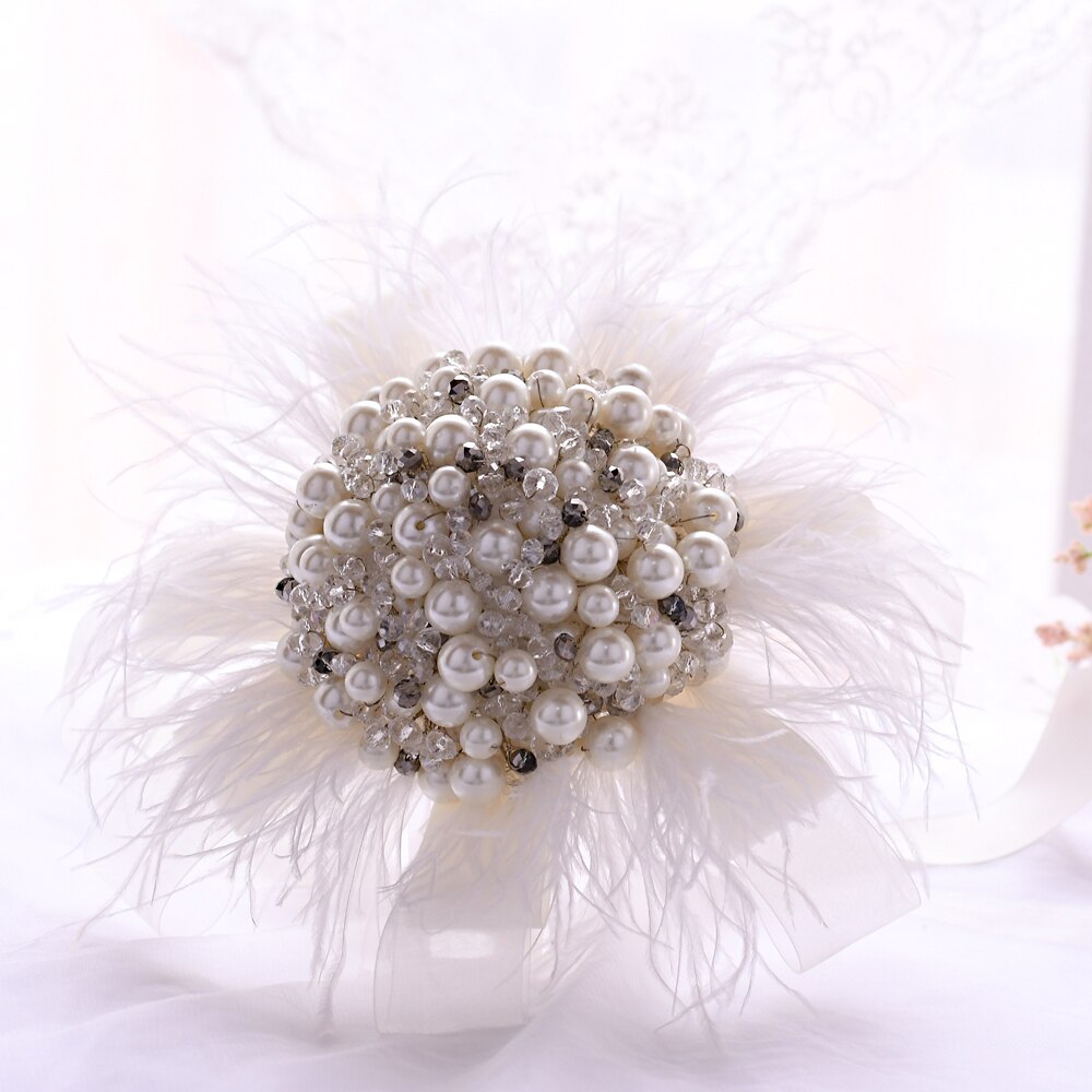 TRiXY HF03 Pearls Wedding Bouquet Ivory Pearl Feat... – Grandado
