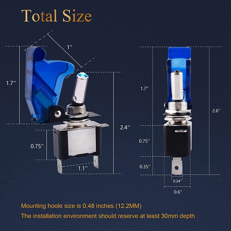 Toggle Switch,5 Pack 3Pin 12V 20A Lighted Heavy Du... – Vicedeal