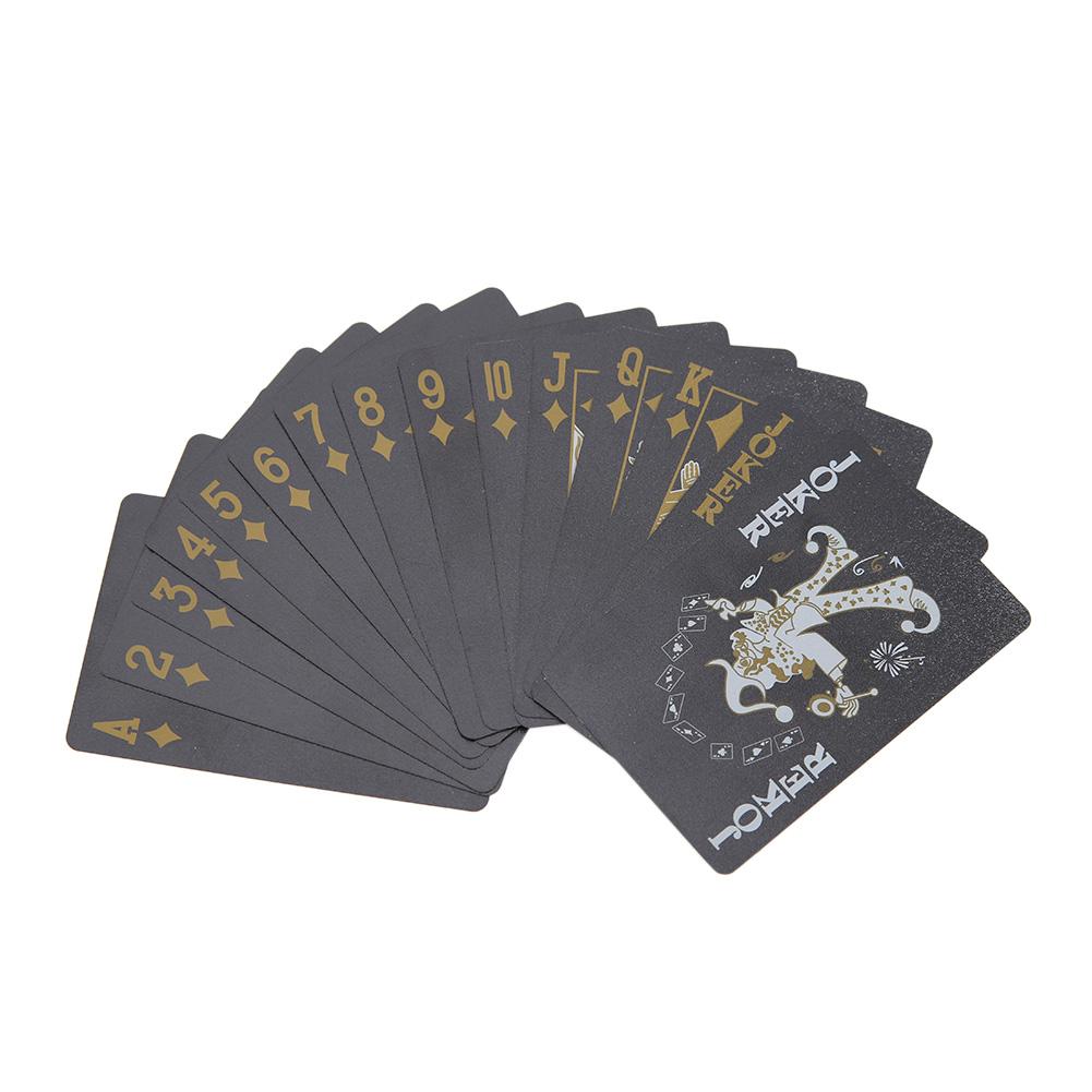 Golden Playing Cards Set Waterproof Plastic PVC Bl... – Grandado