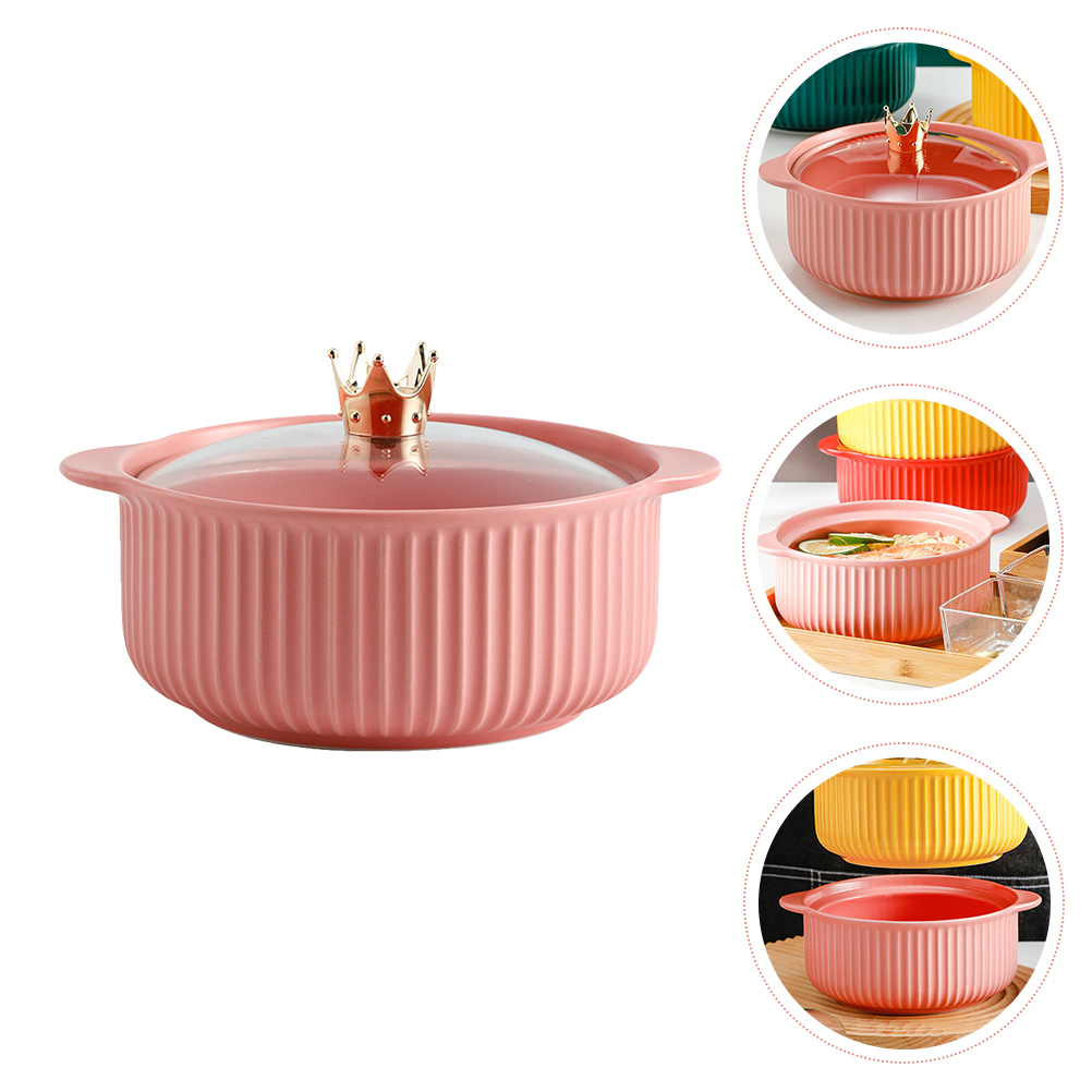 Practical Noodle Serving Bowl Striped Food Bowl In... – Grandado