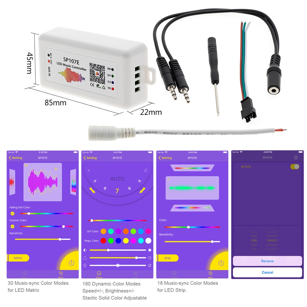 SP107E Bluetooth LED Muziek Controller Full Color ... – Grandado