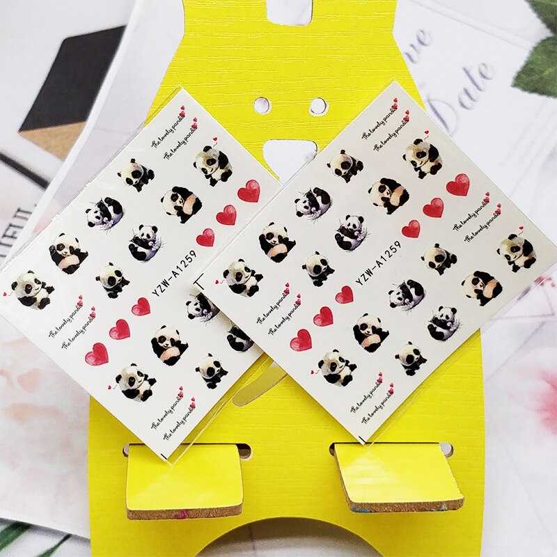 2pc Stickers for Nails Cute Panda Love Nail Art De... – Vicedeal