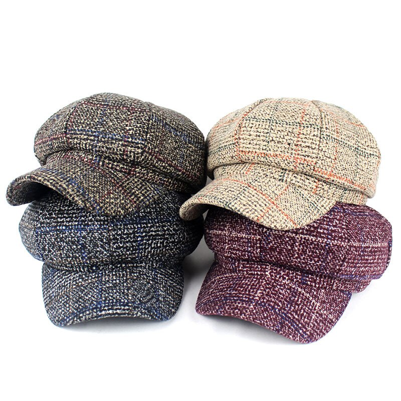 Women Men Hat Octagonal Beret Autumn Winter Newsbo... – Vicedeal