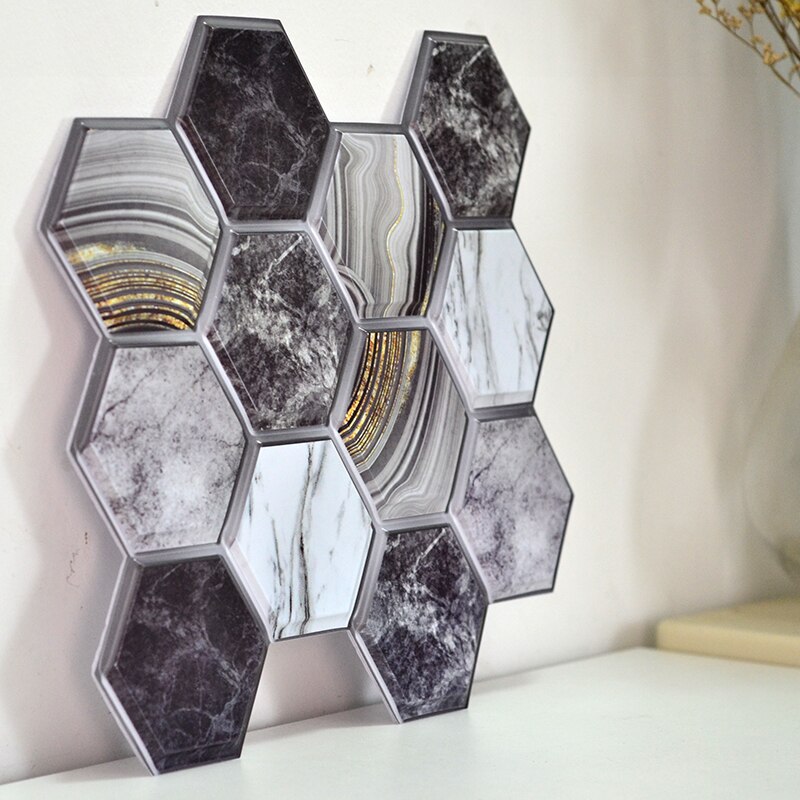 Self-adhesive 3D Hexagon Wall Stickers Waterproof ... – Vicedeal