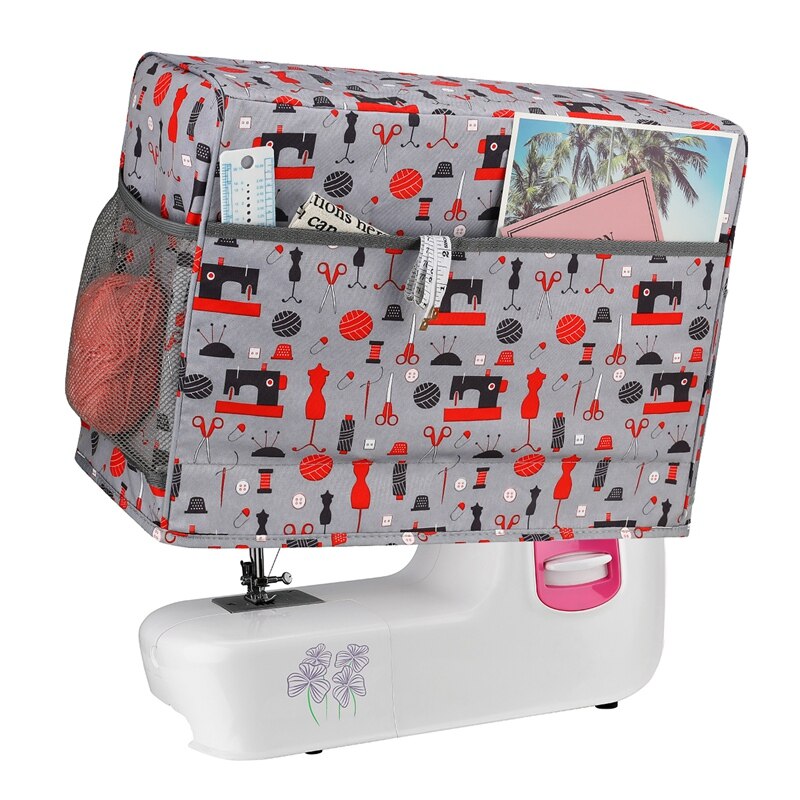 Sewing Machine Dust Cover with Pockets for Needles... – Vicedeal