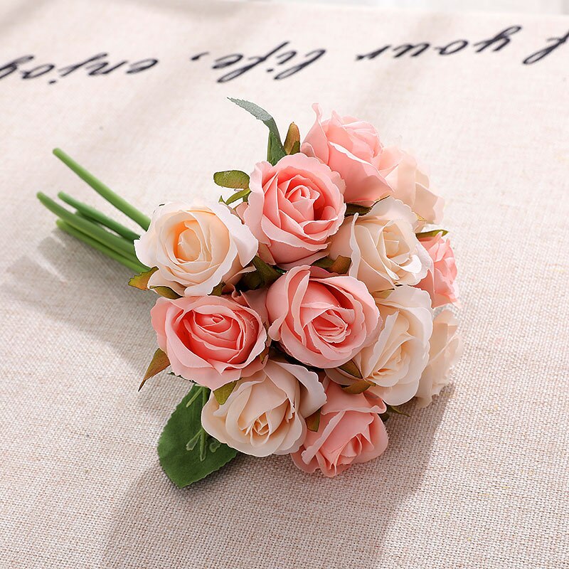 12 Heads Artificial Rose Flowers Bouquet Bride Hol... – Vicedeal