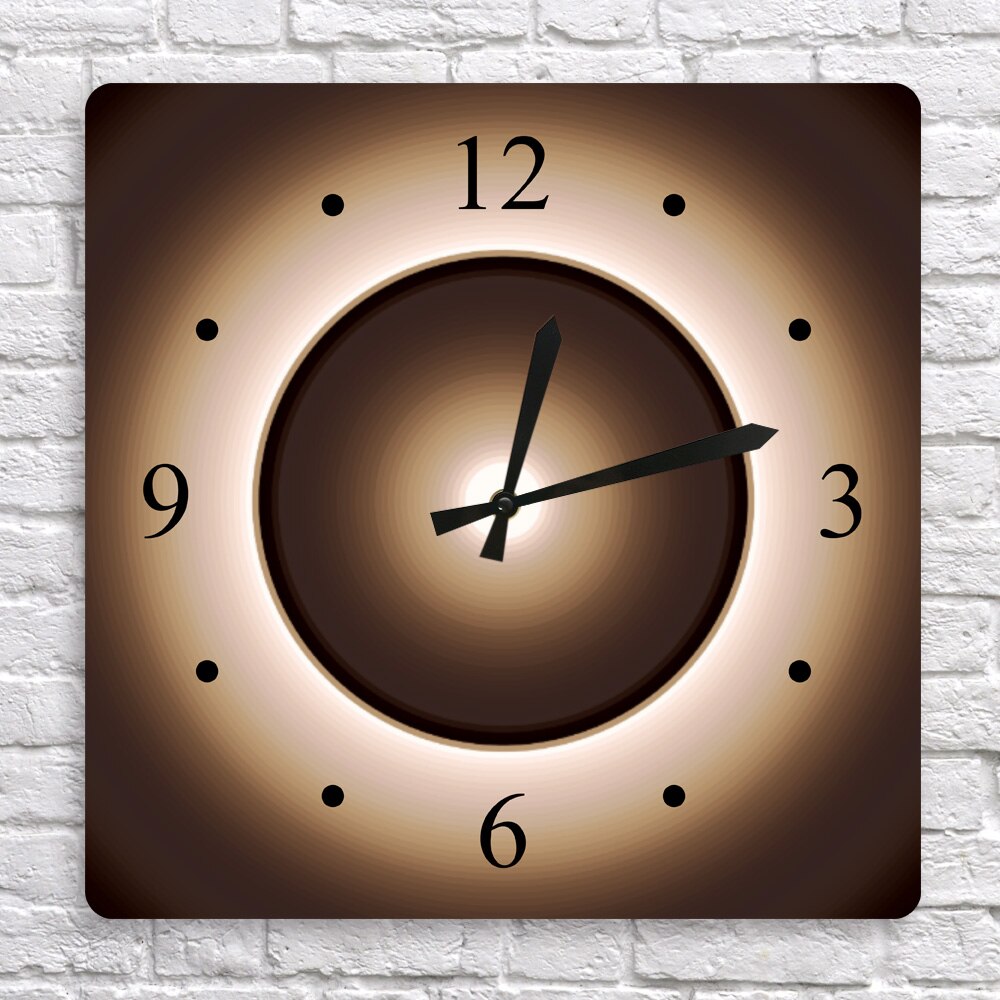 Tan Brown Moon Effect Printed Square Large Wall Cl... – Grandado