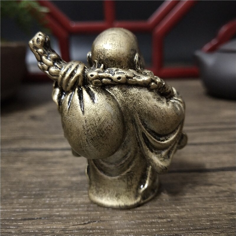 Bronze Laughing Buddha Statue Resin Feng Shui Home... – Grandado