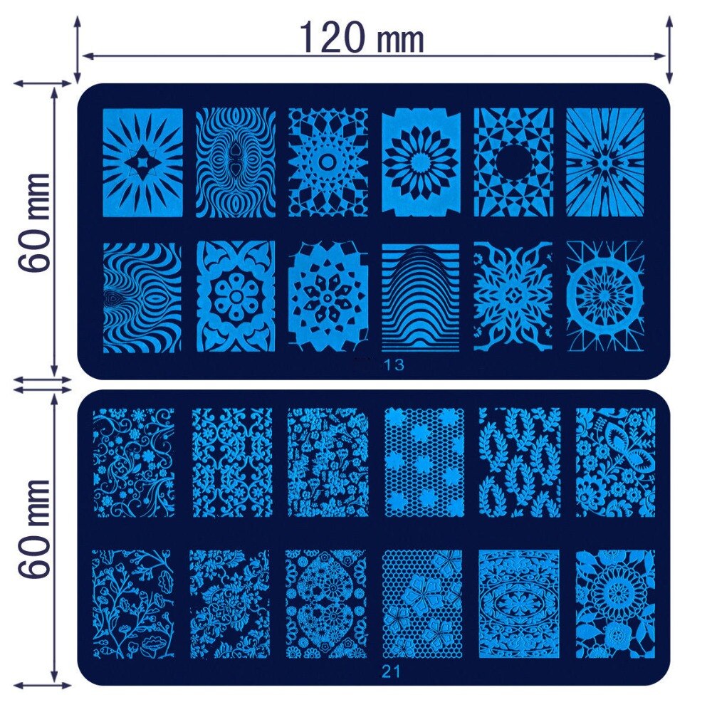 Zwart En Wit Raster Charmant Print Sencil Nail Art... – Grandado