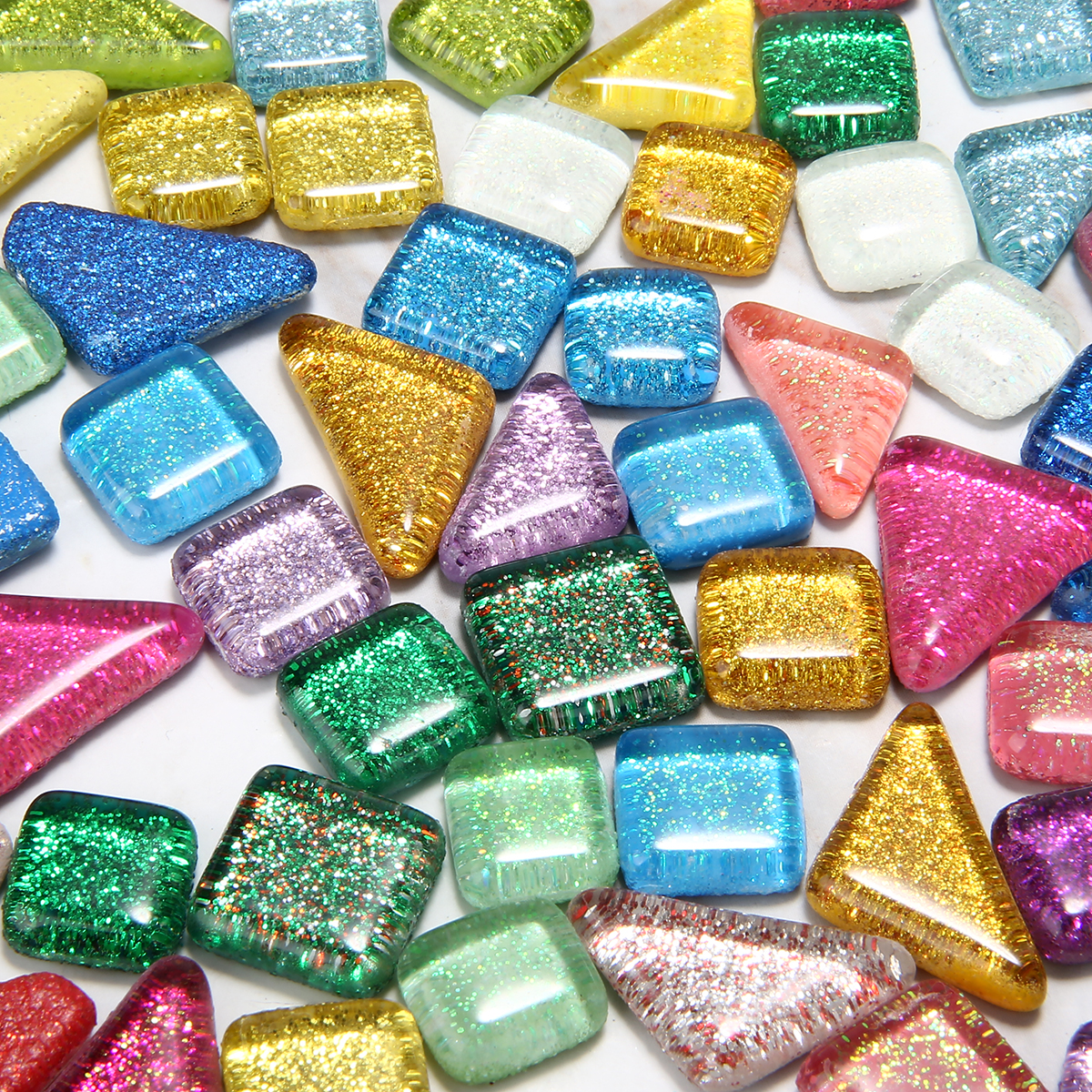 120g Mixed Color Geometric Shapes Glass Mosaic Til... – Vicedeal