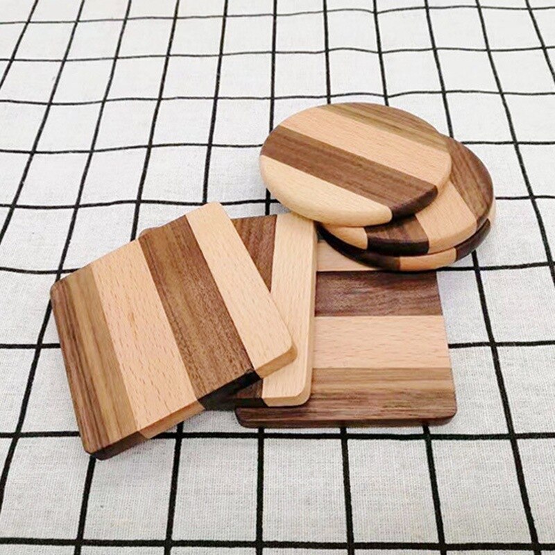 Wooden Coaster Beech Tea Coaster Potholder Coffee ... – Grandado