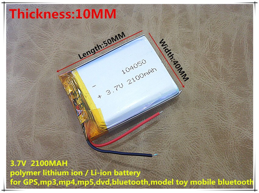5 stk 3,7v lithium polymer batteri 104050 2100 mah... – Vicedeal