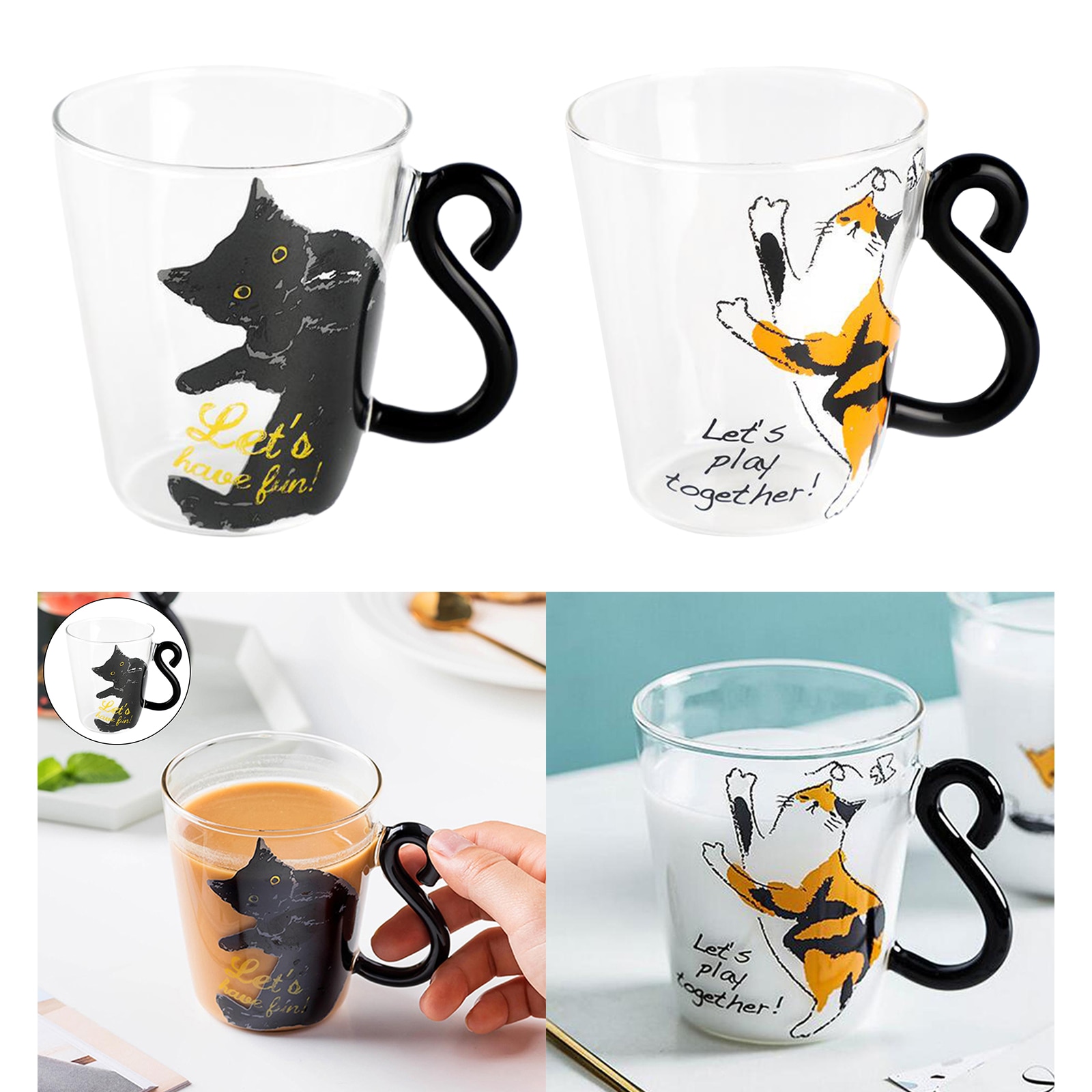 300Ml Leuke Kat Koffie Mok Glazen Beker Melk Sap T... – Grandado