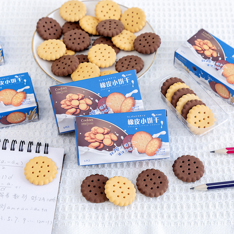 Cute Kawaii Biscuit Eraser Cookie Rubber School Su... – Grandado