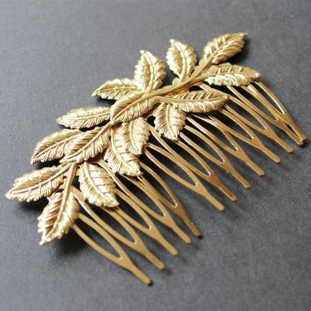 1pcs Punk Women Girls Gold Leaf Hair Comb Hair Cli... – Grandado