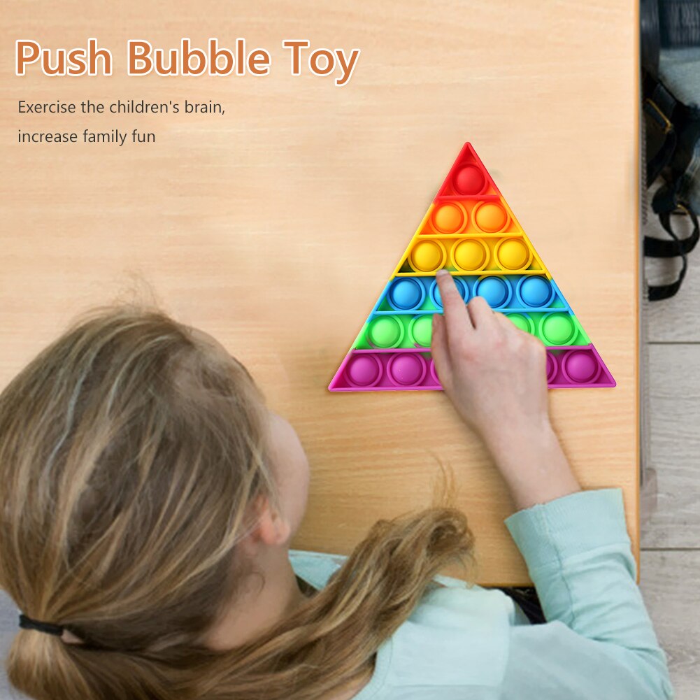 Triangle Push Bubbles Sensory Toy Safe Desktop Puz... – Grandado