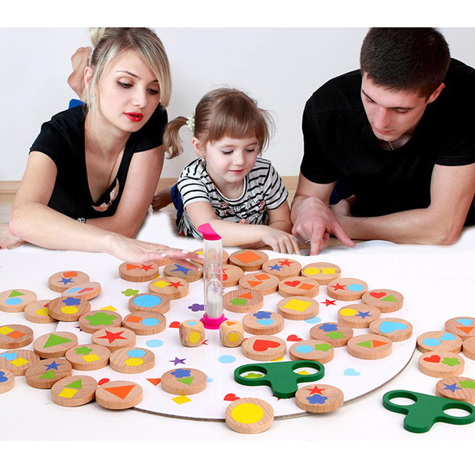 Kid Shape Matching Toy with Hourglass Timing Woode... – Vicedeal